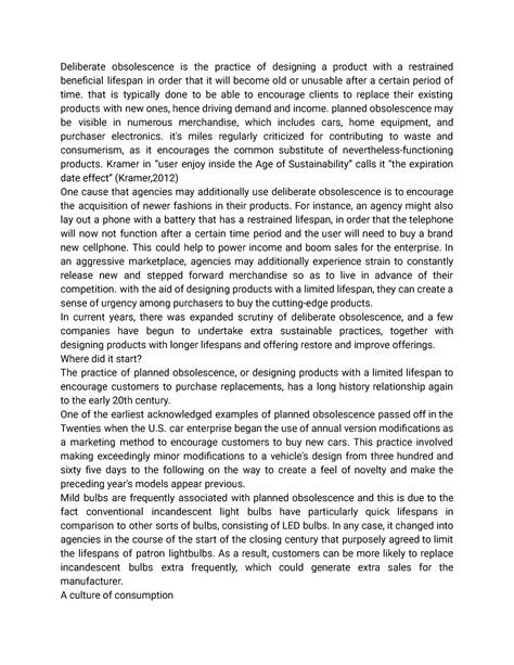 Planned Obsolescence Deliberate Obsolescence Is The Practice Of Designing A Product With A