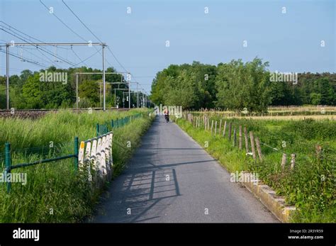 Waasmunster Ostflämische Region Belgien 21 Mai 2023 Der F4 Km Lange Schnelle Radweg Durch
