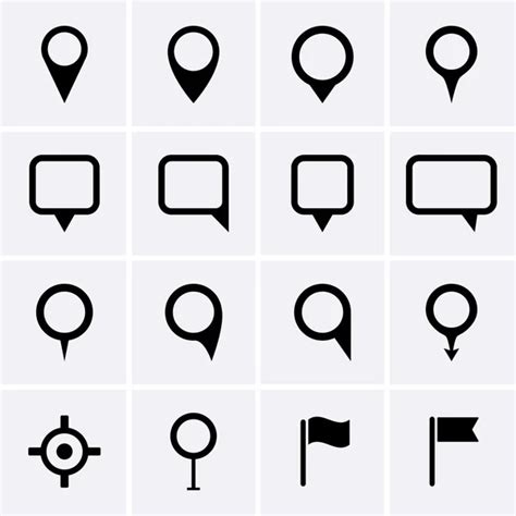 Vector Map Pointer Icons Set Stock Vector Roxiller 45509943