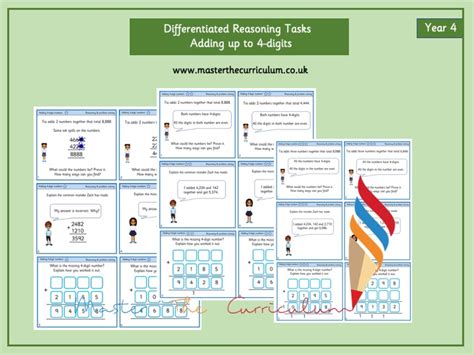 Year 4 Differentiated Reasoning Tasks Adding 4 Digit Numbers Teaching Resources