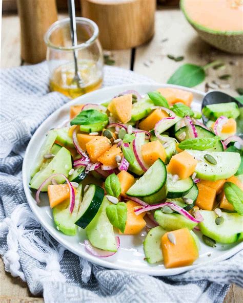Cucumber Melon Salad Summer Cucumber Salad With Cantaloupe