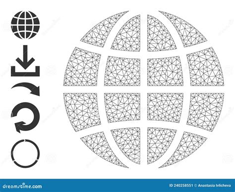 Mesh Network Globe Icon Stock Vector Illustration Of Linear 240258551
