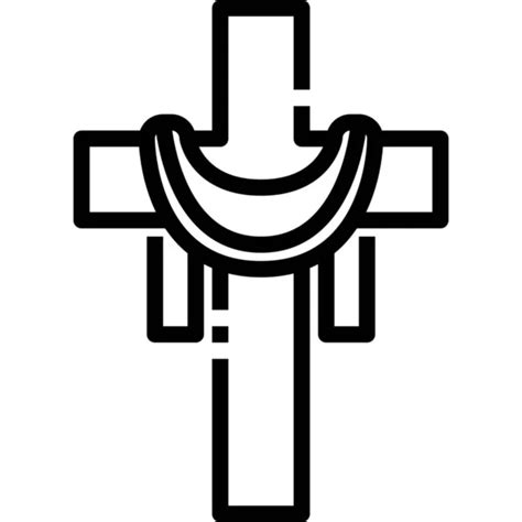 Celebration Christian Cross Icon Outline Style Stock Vector By