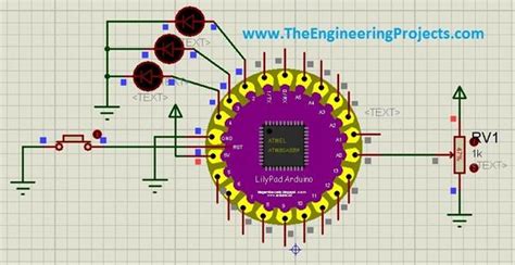 Arduino Lilypad Simulation In Proteus The Engineering Projects