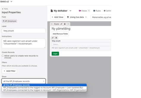 access dropdown in view javascript api and customization knack community forum