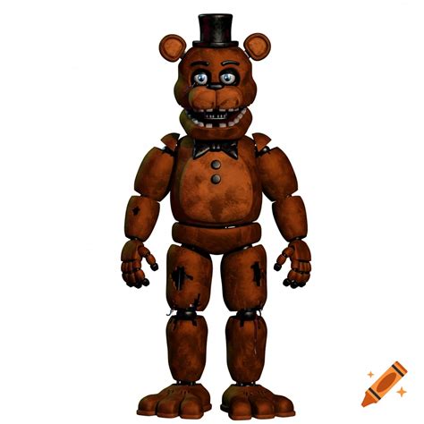 Full Body Brown Animatronic Bear Freddy Fazbear Wearing A Black Top