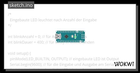 LED BUILTIN Leuchtet X Mal Wokwi ESP STM Arduino Simulator