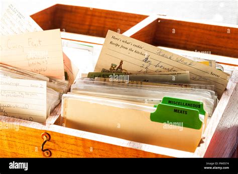 Old Fashioned Recipe File Box USA Stock Photo Alamy