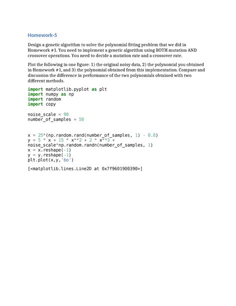 Vertopal Homework 5 Python Code Homework Design A Genetic Algorithm To Solve The Polynomial
