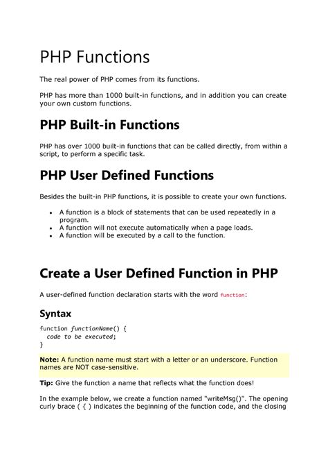 phpfunctions it s lectures php functions the real power of php