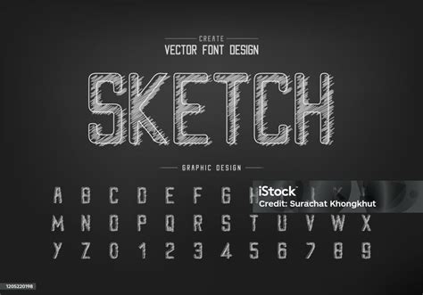 분필 글꼴 및 알파벳 벡터 손으로 그리는 서체 와 문자 번호 디자인 배경에 그래픽 텍스트 0명에 대한 스톡 벡터 아트 및 기타 이미지 Istock