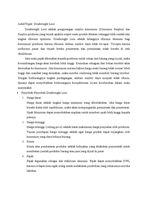 Deadweight Loss Pdf