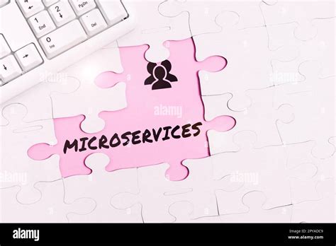 Sign Displaying Microservices Business Approach Software Development Technique Building Single