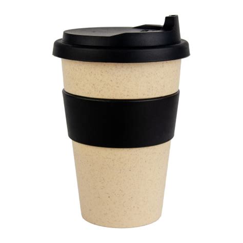 Еко чашка з бамбуку кремова 450 мл чорний⏩ Ua