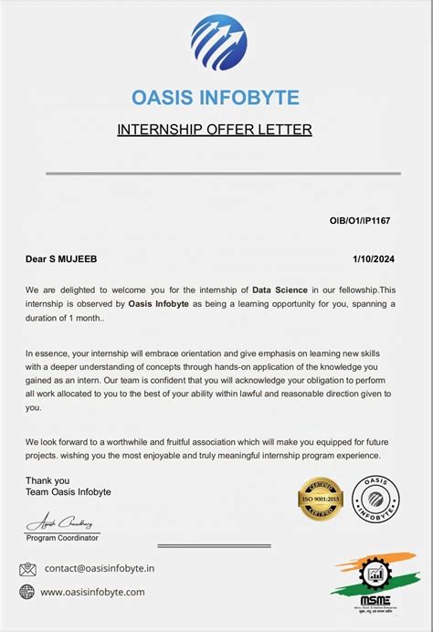 Mujeeb Shaik On Linkedin Datascience Oasisinfobyte Internship Datascientist