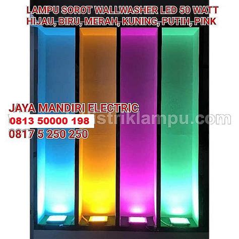 Lampu Sorot Led Warna Biru Putih Kuning Orange Hijau Merah Pink Ungu Wallwasher Wall Washer