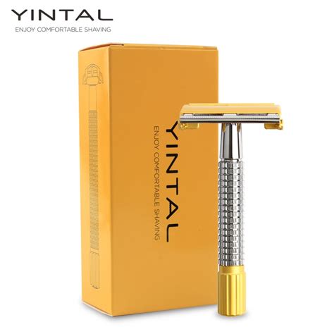 Aliexpress Com Buy Men Shaver Kit Safety Razor Double Edge Razors Copper Handle Sand Gold