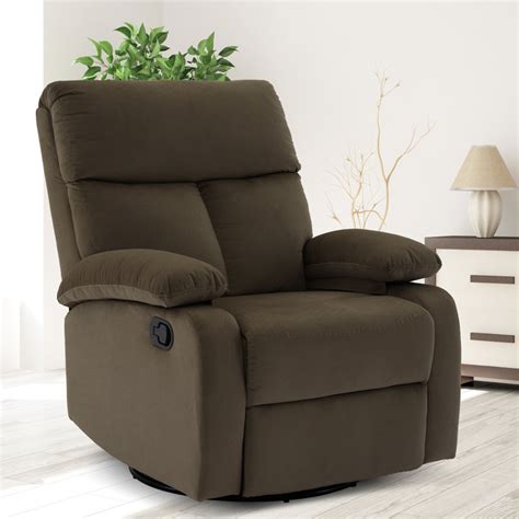 Ebern Designs Velvet Recliner Manual Swivel Rocker Recliner For Adults