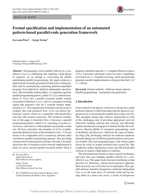 formal specification and implementation of an automated pattern based