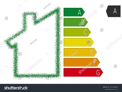 House Energy Classification Energy Efficiency Label Stock Vector
