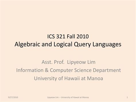 Ppt Understanding Relational Algebra Operations And Query Languages Powerpoint Presentation Id