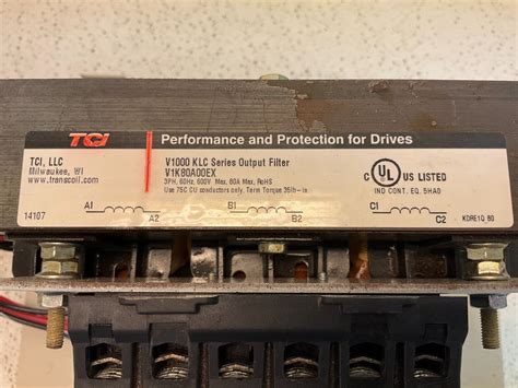 Transfab TMS TCI V1K80A00EX Output Filter 600 V 80 A 3 Phase V1000 KLC EBay