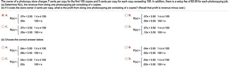 solved the owne photocopy slore charges cenis pel copy for ihe first