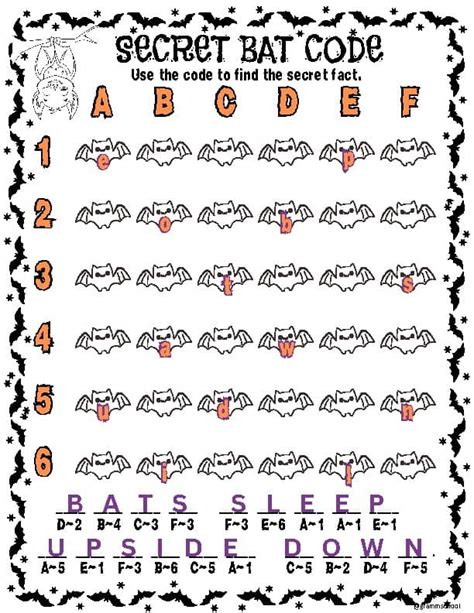 Bat And Spiders Fact Secret Coordinate Code Fallhalloween Simple