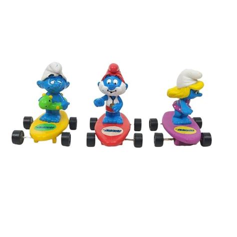 Peyo Schleich Toys Vintage 9s Peyo Applause Surfing Smurfs Papa