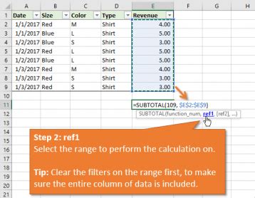 The Excel SUBTOTAL Function Calculations On Filtered Visible Cells Only