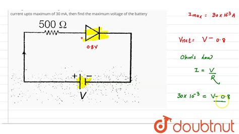 In The Given Circuit The Voltage Drop Across The Diode Is 08 V If The