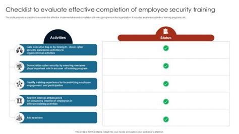 checklist to evaluate effective completion of employee solutions to