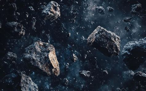 Asteroid Field In Deep Space Premium Ai Generated Image