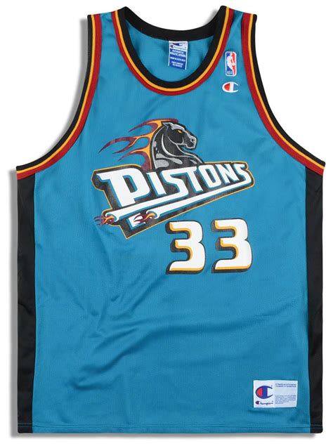 1996 00 Detroit Pistons Hill 33 Champion Jersey Away Xl