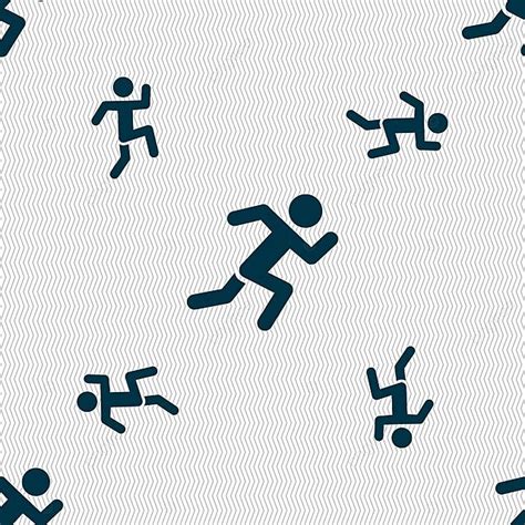 Geometrically Textured Seamless Pattern Of A Basic Running Human Icon In Vector Format Vector