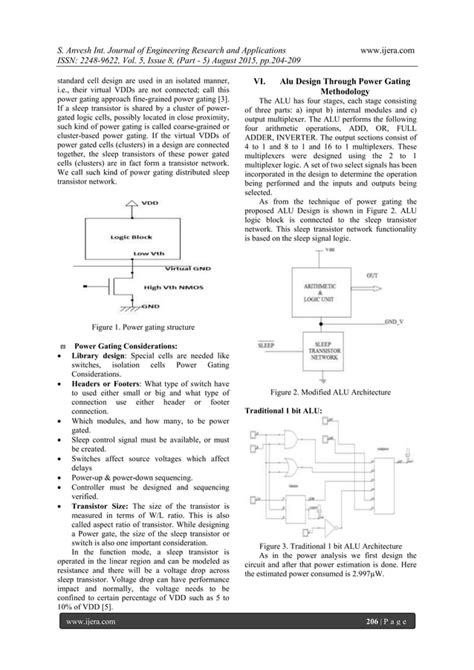 optimized design of an alu block using power gating technique