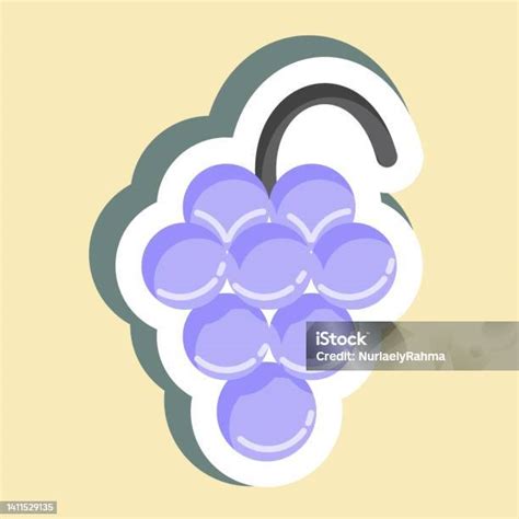 스티커 포도 교육 기호에 적합합니다 편집 가능한 간단한 디자인 디자인 템플릿 벡터 간단한 그림 0명에 대한 스톡 벡터 아트 및