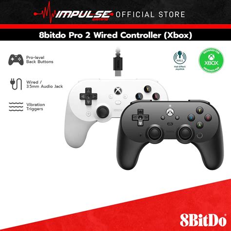 8bitdo Pro 2 Wired Controller Hall Effect Joysticks And Hall Triggers Compatible For Xbox