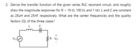 Solved Derive The Transfer Function Of The Given Network Chegg