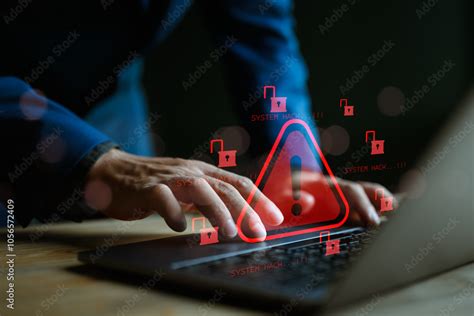 System Warning Hacked Alert Cyberattack On Computer Network