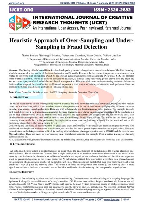 Pdf Heuristic Approach Of Over Sampling And Under Sampling In Fraud
