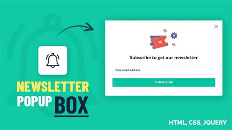 How To Create Modal Popup Box With Css And Jquery Newsletter Popup Box