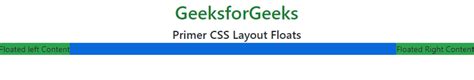 Primer CSS Layout Floats GeeksforGeeks