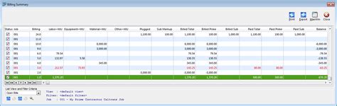 Billing Summary