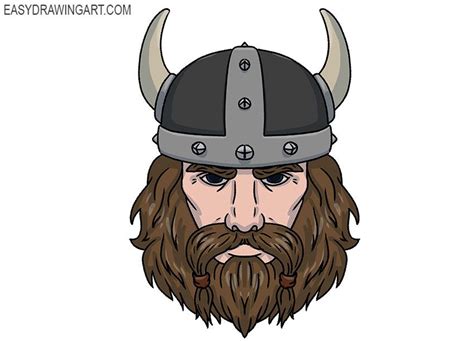 How To Draw A Viking Head Viking Hat Drawing How To Draw A Viking