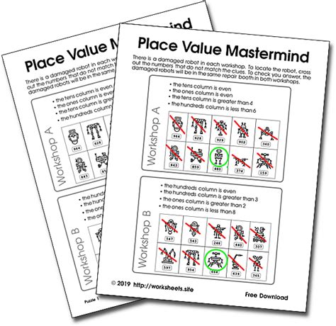 place value mastermind with robots