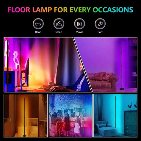 Комплект от 2 Led Rgb интелигентни подови лампи Nuodwell С дистанционно управление App