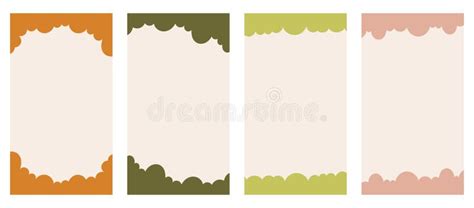 Set Of Different Shapes For Headers And Footers In Vertical Stories Promo Site Ornamental
