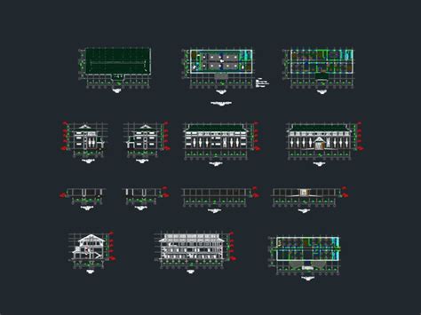 Administration Building In Dwg 1 26 Mb Cad Library