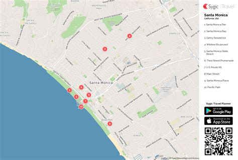 Santa Monica Printable Tourist Map